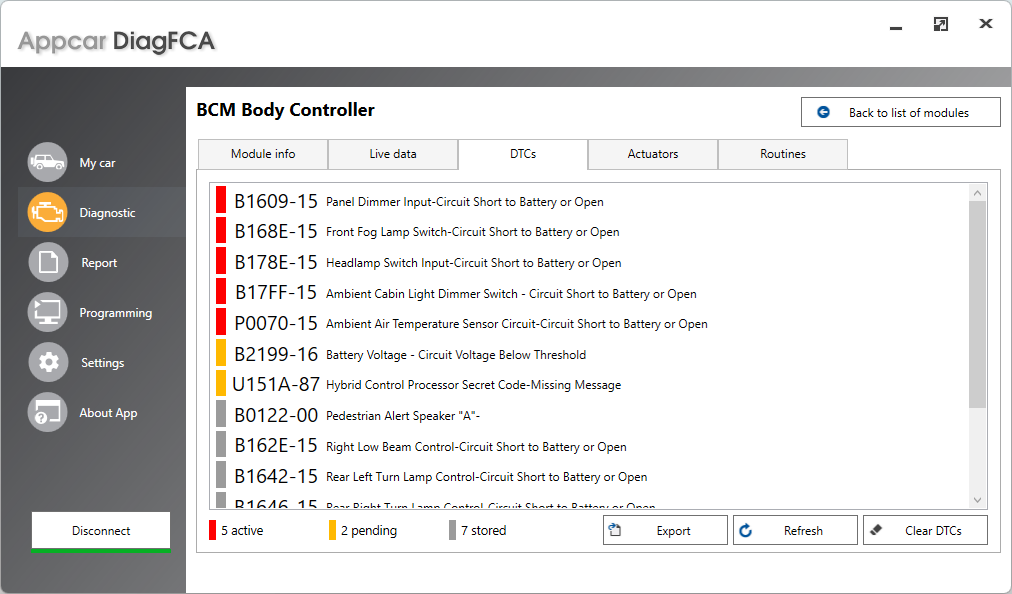 Appcar DiagFCA User’s Guide – Appcar DiagFCA – diagnostic tool